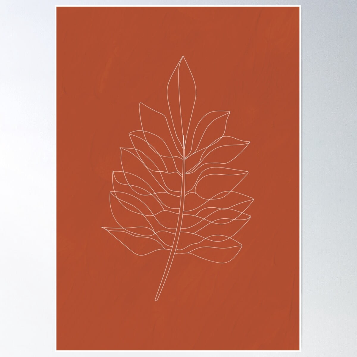 Abstract Line Work, Terracotta, Boho, Minimalist Leaf, Earth Tones ...