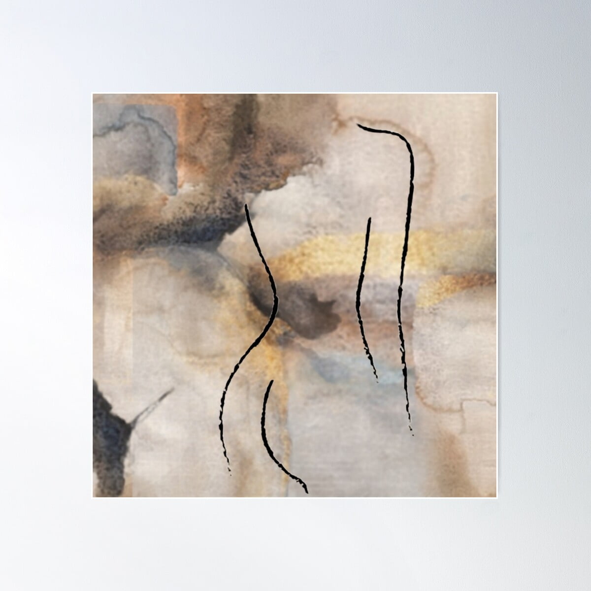 Abstract Linear Art Poster Wall Art, Modern Wall Decor For Living Room ...