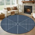 Abstract Lines 7FT Round Area Rugs for Living Room Modern Square ...