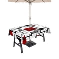 Abstract Lines Art Rectangle Outdoor Tablecloth with Umbrella Hole ...