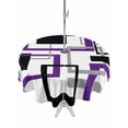 Abstract Lines Art Round Outdoor Tablecloth with Umbrella Hole Black ...