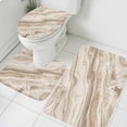 Abstract Lines Bathroom Rugs Set Granite Brown Marble Texture Wood ...