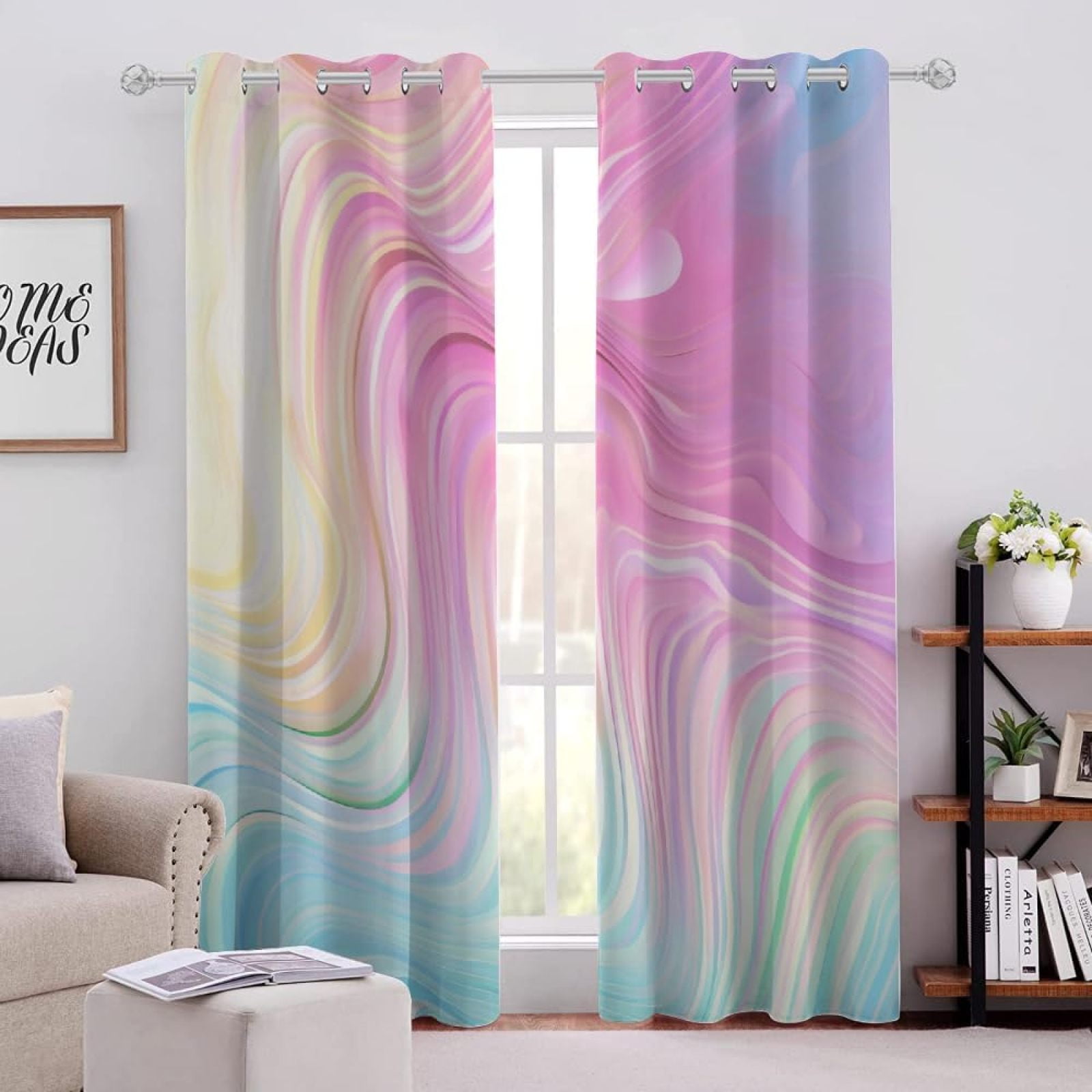 Abstract Lines Blackout Curtains Gradient Ripples Colorful Light ...