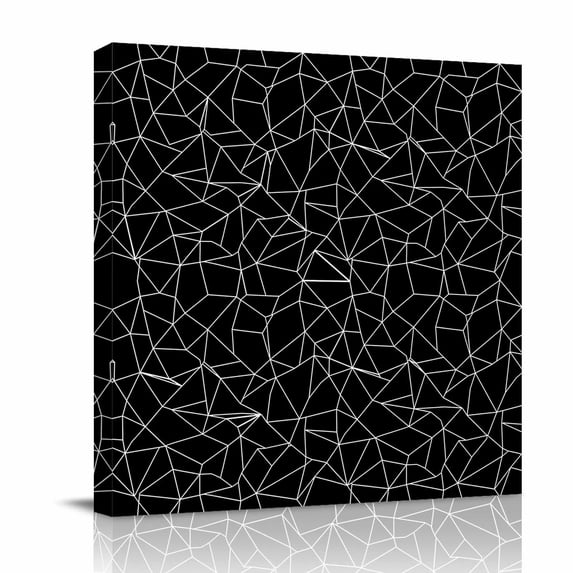 Abstract Lines Canvas Wall Art for Living Room, Geometric Black ...