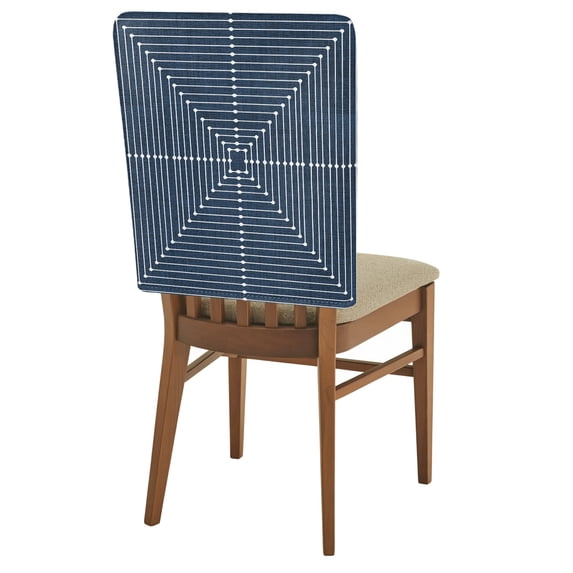 Abstract Lines Chair Back Covers Set of 8 Modern Square Geometric Navy ...