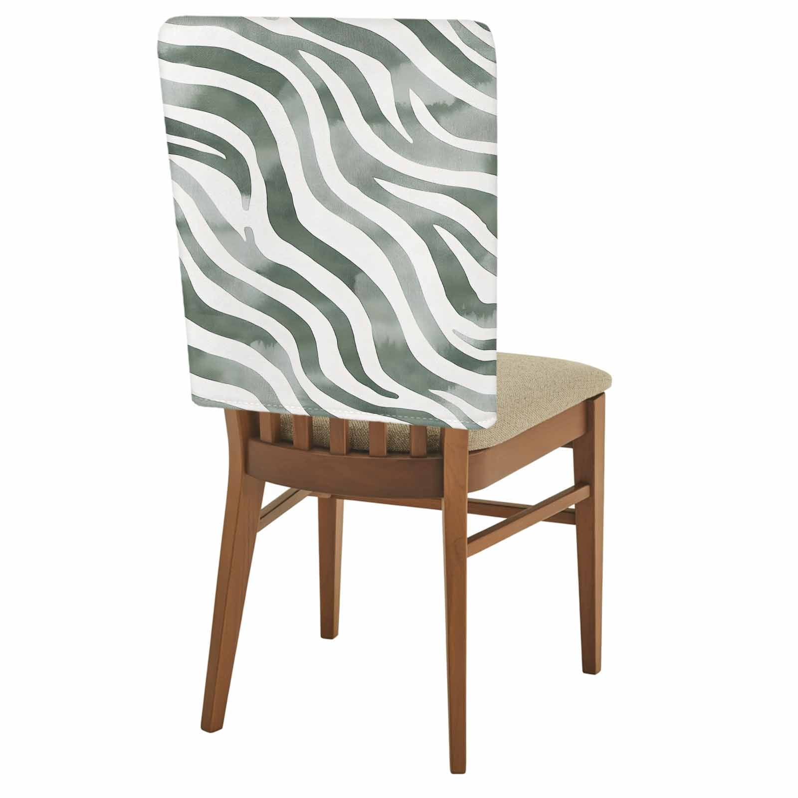 Abstract Lines Chair Back Covers Set of 8, White Green Water Ripple ...