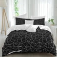 Abstract Lines Comforter Set Queen Size, Geometric Black Background ...