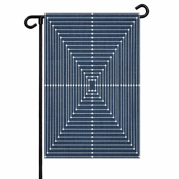 Abstract Lines Garden Flag 28x40 Inch Modern Square Geometric Navy Blue ...