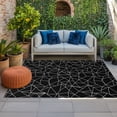 Abstract Lines Indoor Outdoor Rugs 3x5 Ft, Geometric Black Background ...