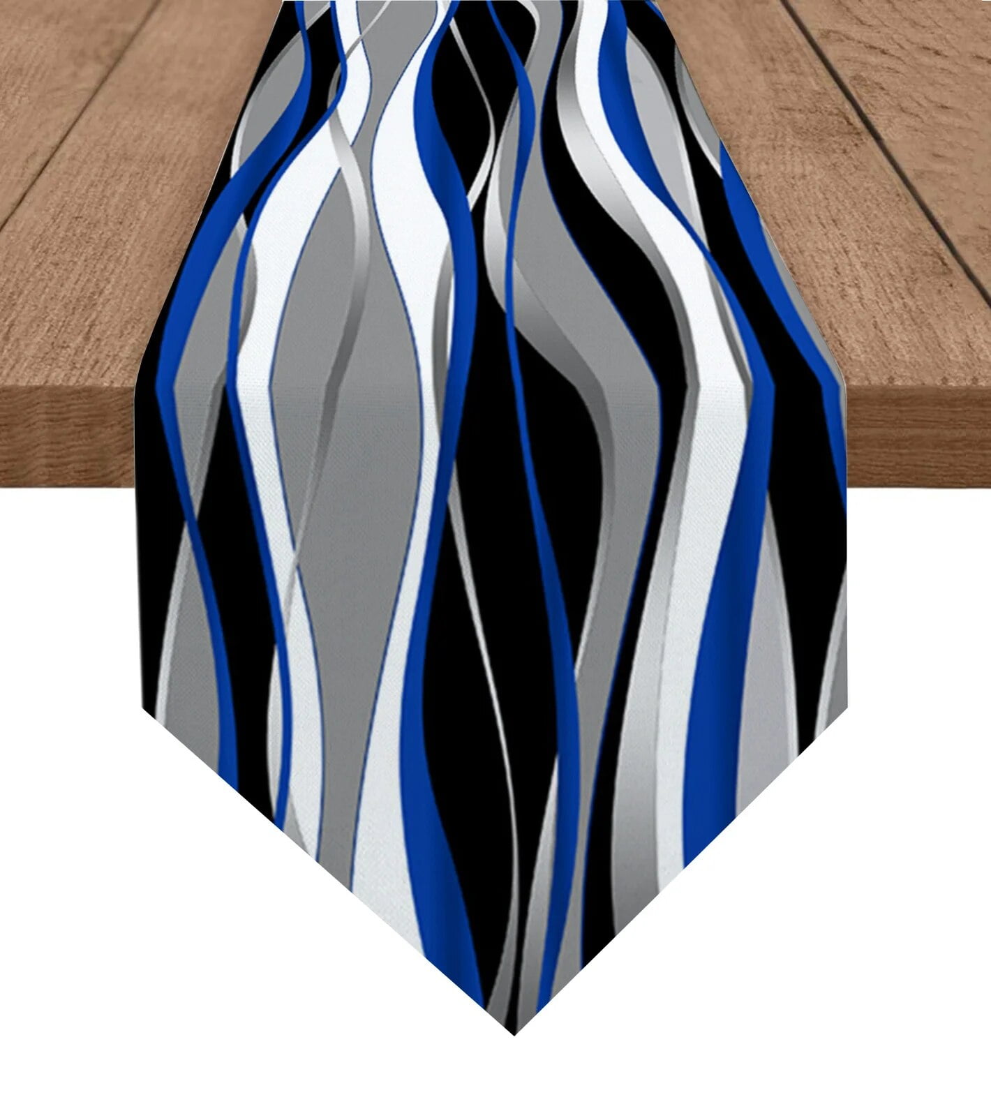 Abstract Lines Orange Table Runner Wedding Modern Home Decoration Table ...