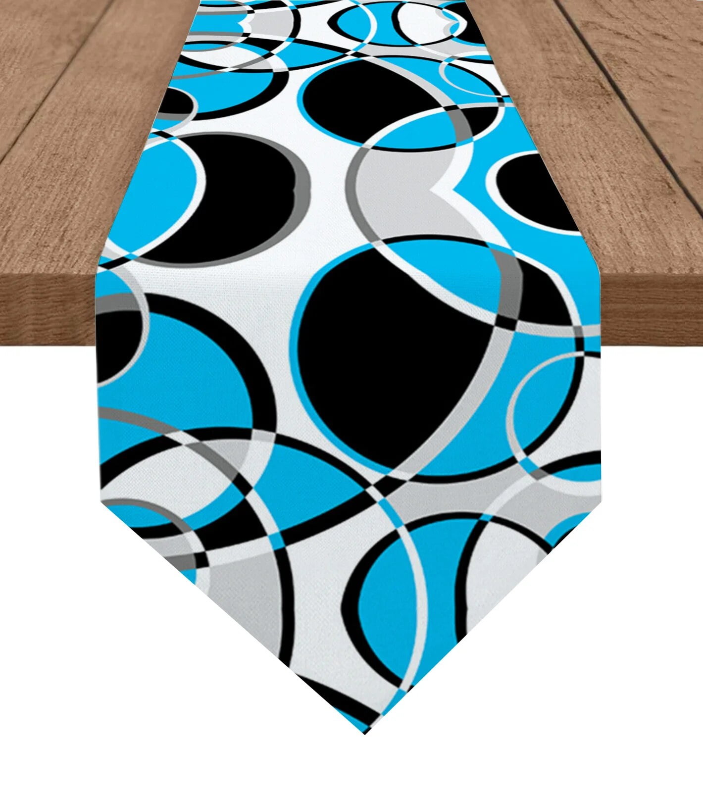 Abstract Lines Orange Table Runner Wedding Modern Home Decoration Table ...