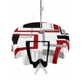 Abstract Lines Round Outdoor Tablecloth with Umbrella Hole Black Red ...