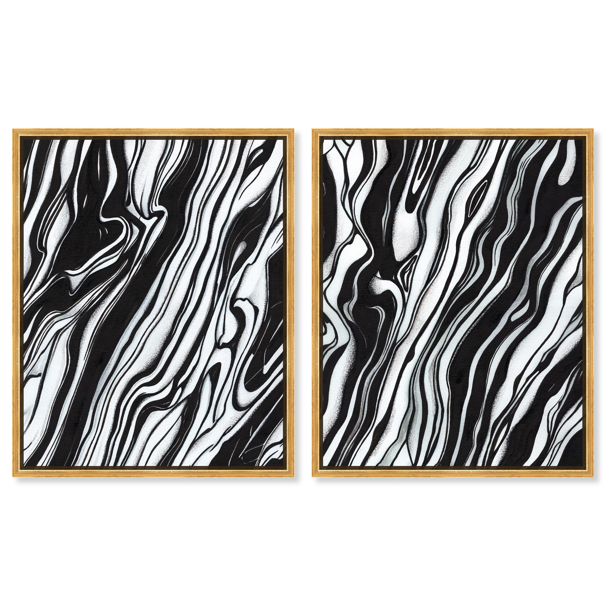 Abstract Lines Set Canvas Set of 2 Elegant Modern Art by Art Remedy ...