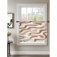 Abstract Lines Sheer Curtains 45 Inch Long 1 Panel Brown Water Ripple ...