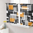 Abstract Lines Sheer Curtains for Living Room Bedroom, Black Gray ...