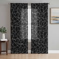 Abstract Lines Sheer Curtains for Living Room Bedroom, Geometric Black ...