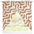 Abstract Lines Sheer Curtains Swag Valances for Windows Brown Water ...