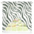 Abstract Lines Sheer Curtains Swag Valances for Windows White Green ...