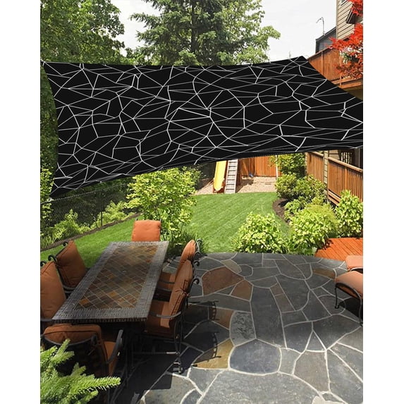 Abstract Lines Sun Shade Sail 6.5'X10' Geometric Black Background ...
