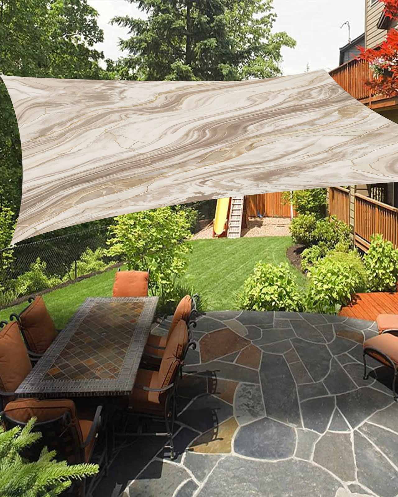 Abstract Lines Sun Shade Sail 6.5'X10' Granite Brown Marble Texture ...
