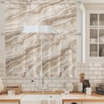 Abstract Lines Swag Curtains Valance and Tier Set, Granite Brown Marble ...