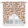 Abstract Lines Swag Valances for Windows 36 inches Long, Brown Water ...