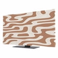 Abstract Lines TV Dust Cover 75 Inch, Brown Water Ripple Modern Art ...