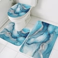 Abstract Liquid Art Bathroom Rugs Set Modern Blue Gary Marble Texture ...
