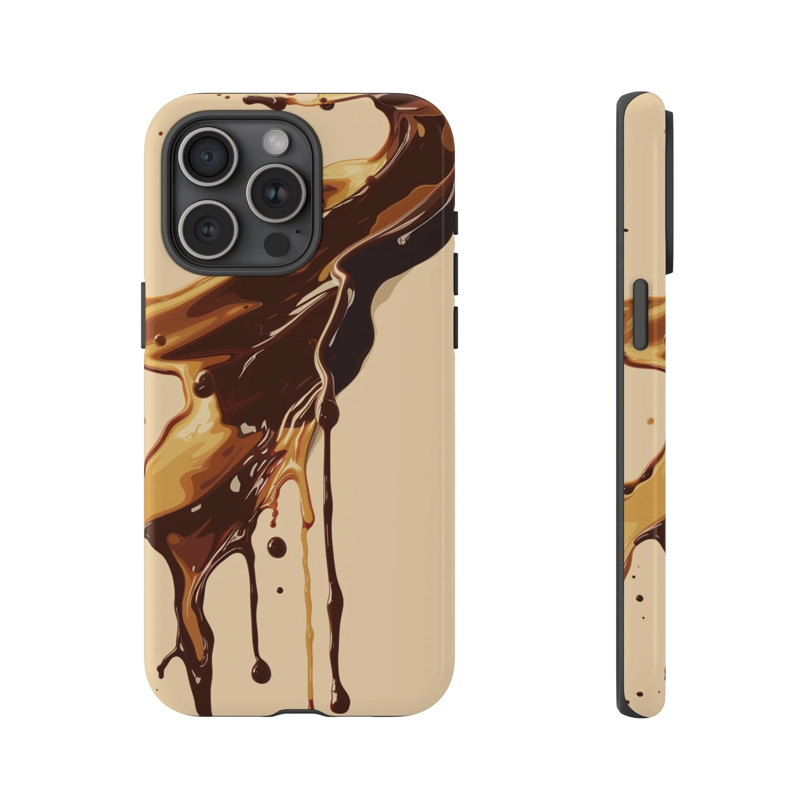 Abstract Liquid Java Coffee Themed Phone Case with iPhone 17 to 11 Pro ...