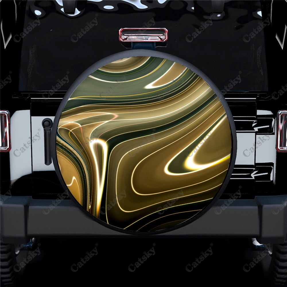 Abstract Liquid Marbling Paint Pattern Polyester Universal Spare Wheel ...