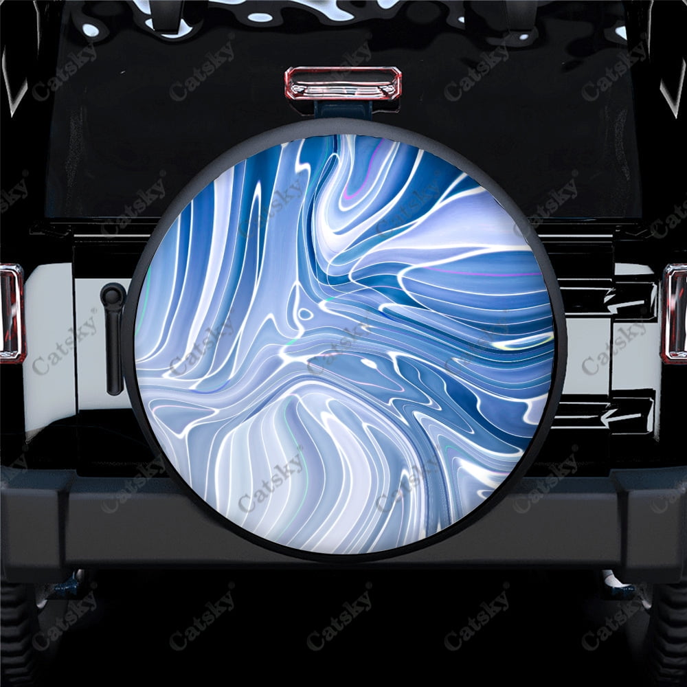 Abstract Liquid Marbling Paint Pattern Polyester Universal Spare Wheel ...