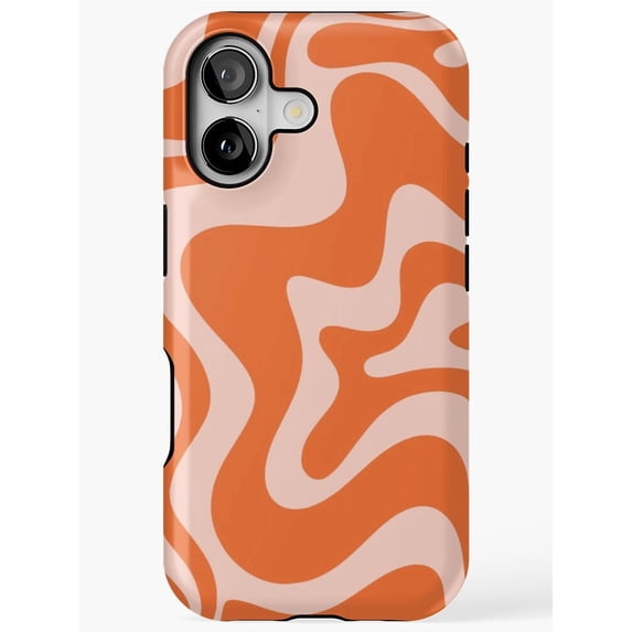 Abstract Liquid Swirl Orange Blush iPhone Case 11 12 13 14 15 16 17 Pro ...