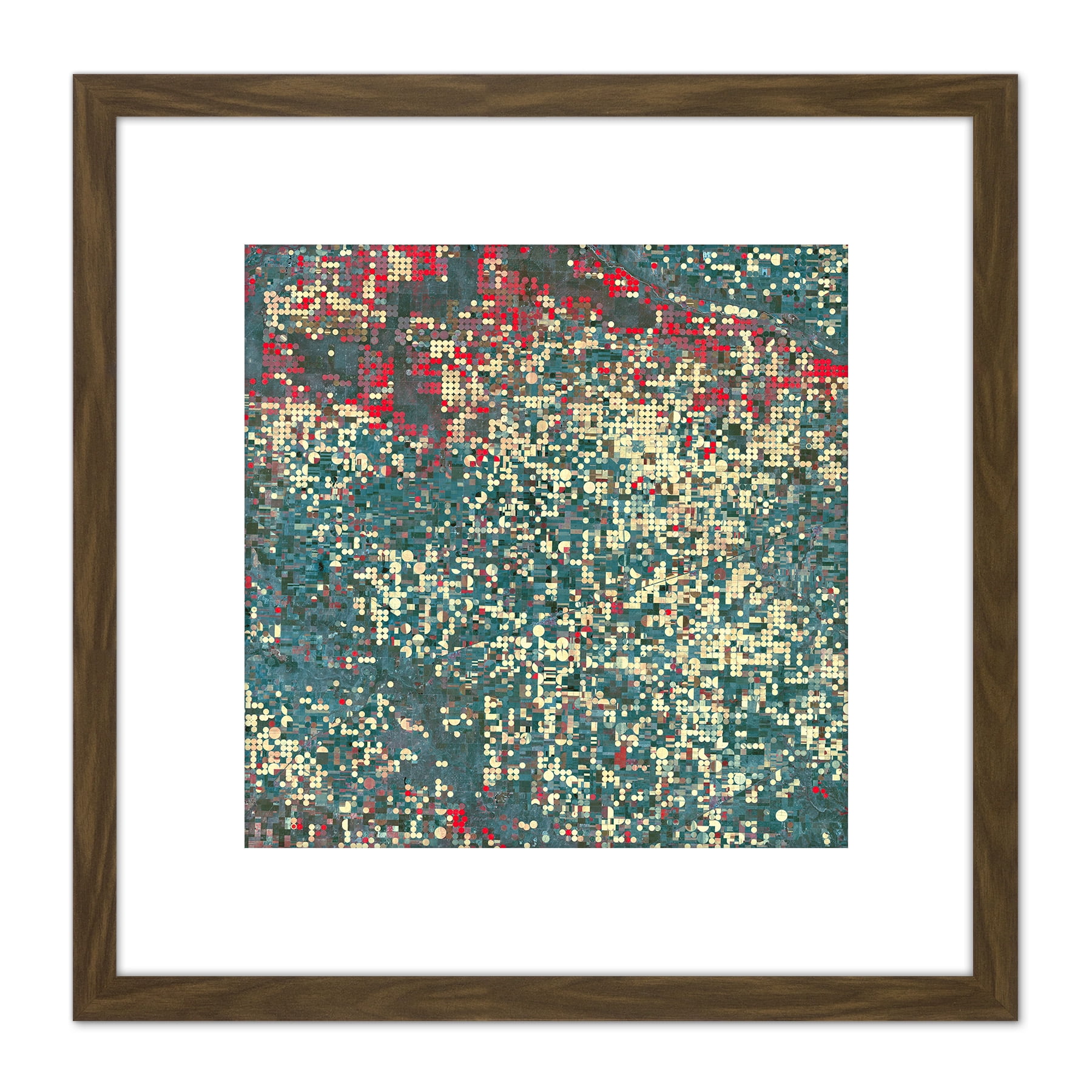 Abstract Little Squares 8X8 Inch Square Wooden Framed Wall Art Print ...