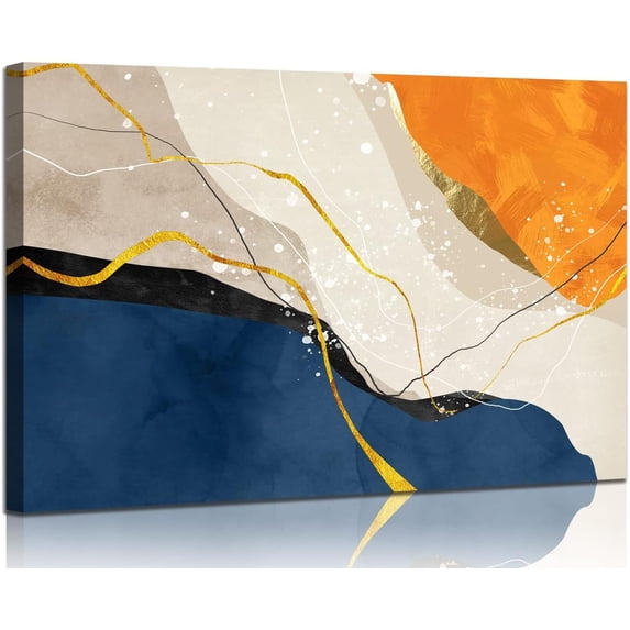 Abstract for Living Room - Large Nave Blue Wall Decor Picture - Modern ...