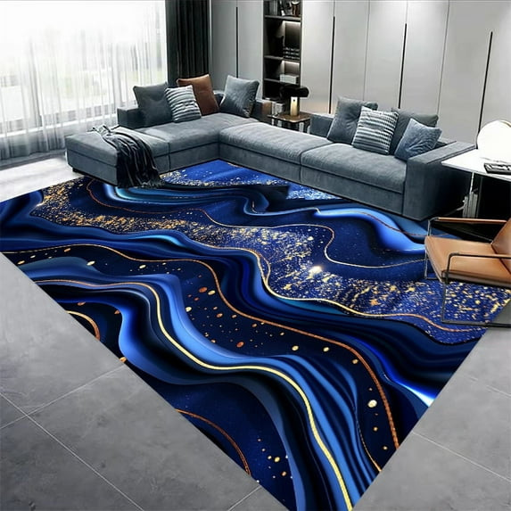 Abstract Living Room ration Carpets Gold Luxury r Floor Mat Modern Home ...