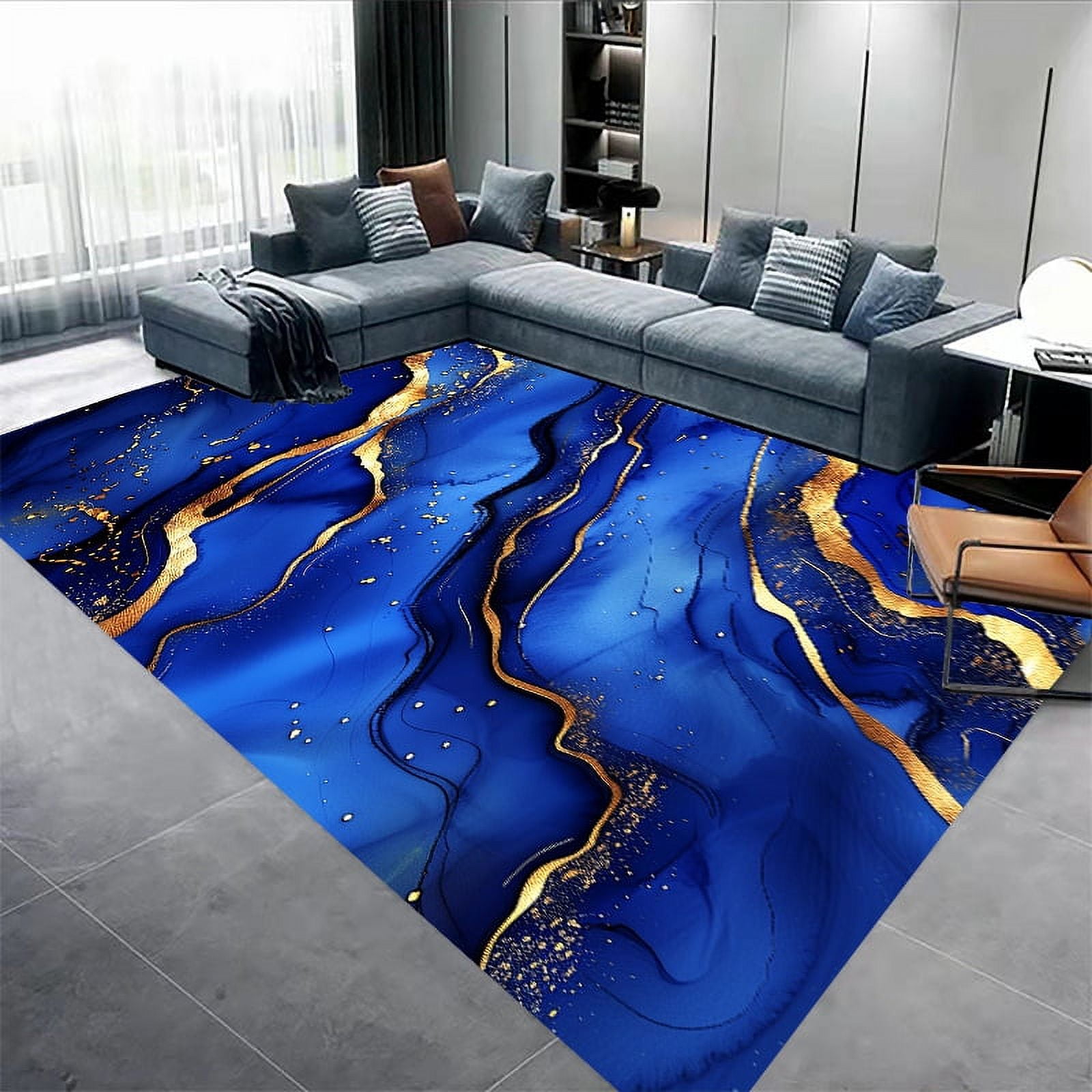 Abstract Living Room ration Carpets Gold Luxury r Floor Mat Modern Home ...
