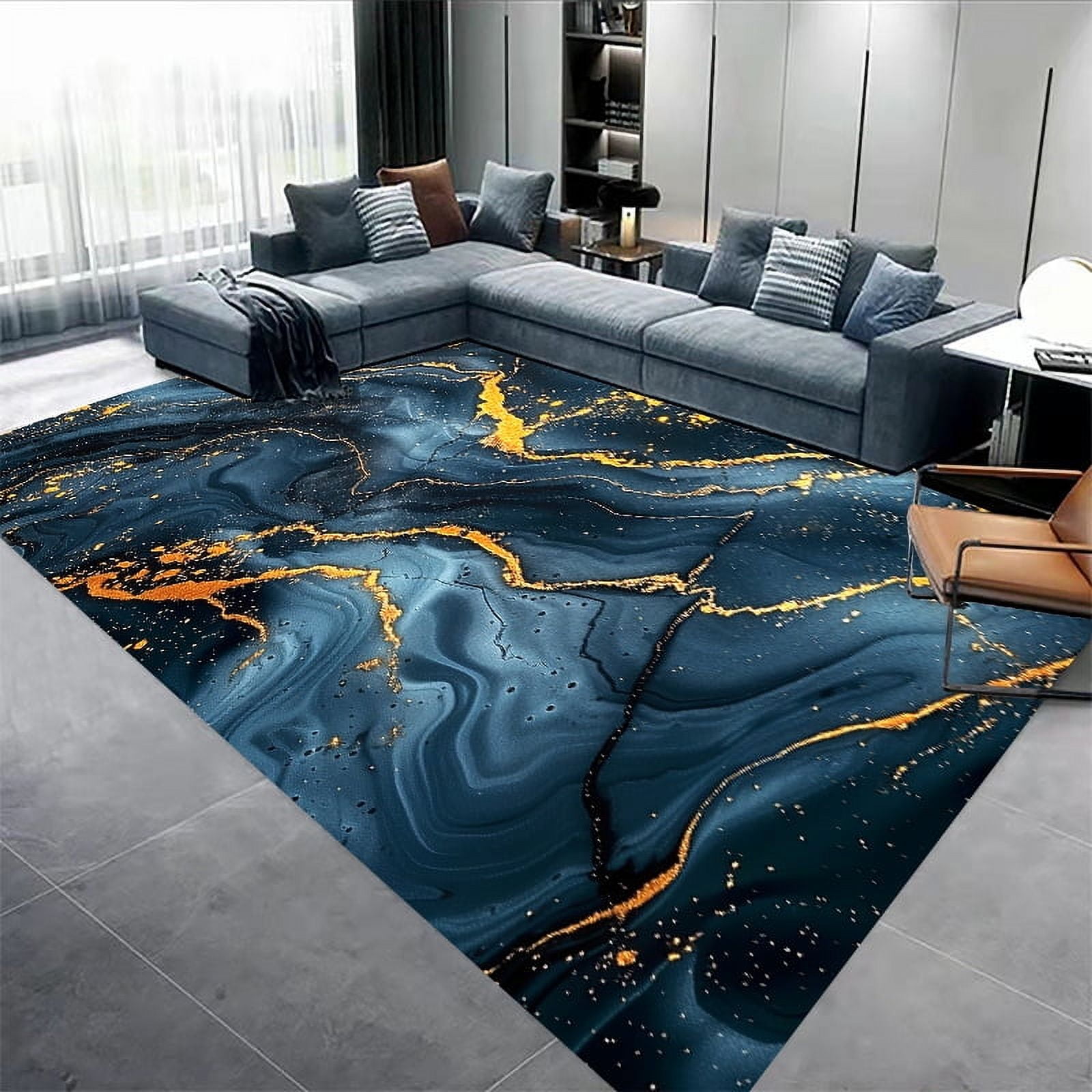 Abstract Living Room ration Carpets Gold Luxury r Floor Mat Modern Home ...