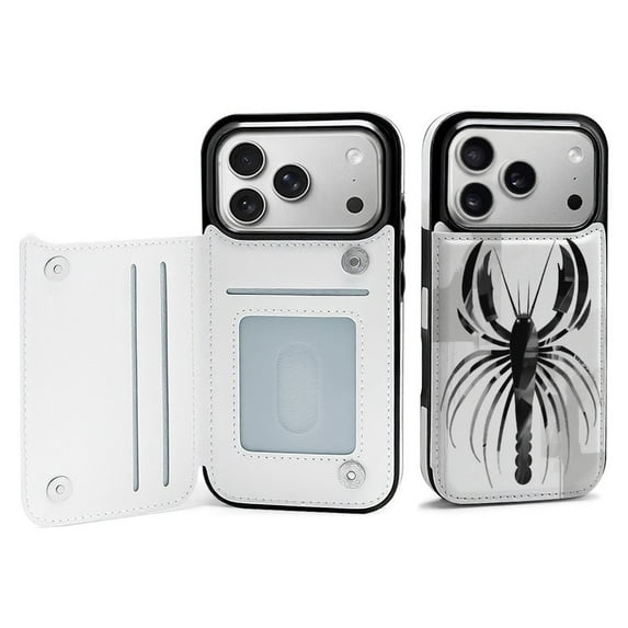 Abstract Lobster Art Print Leather Wallet Case for iPhone 15 Pro Wallet ...