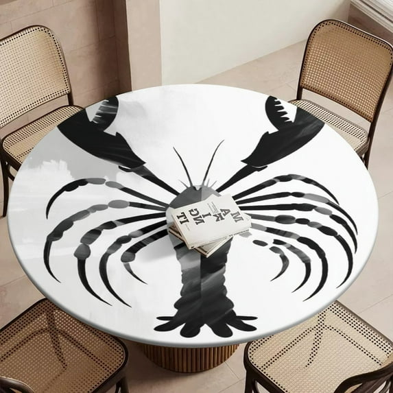 Abstract Lobster Art Print Round Table Cover Kitchen Printed Waterproof ...