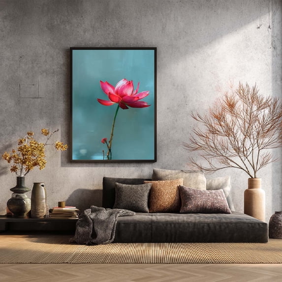 Abstract Lotus Plant Canvas Painting – Wall Art for Living Room Bedroom ...
