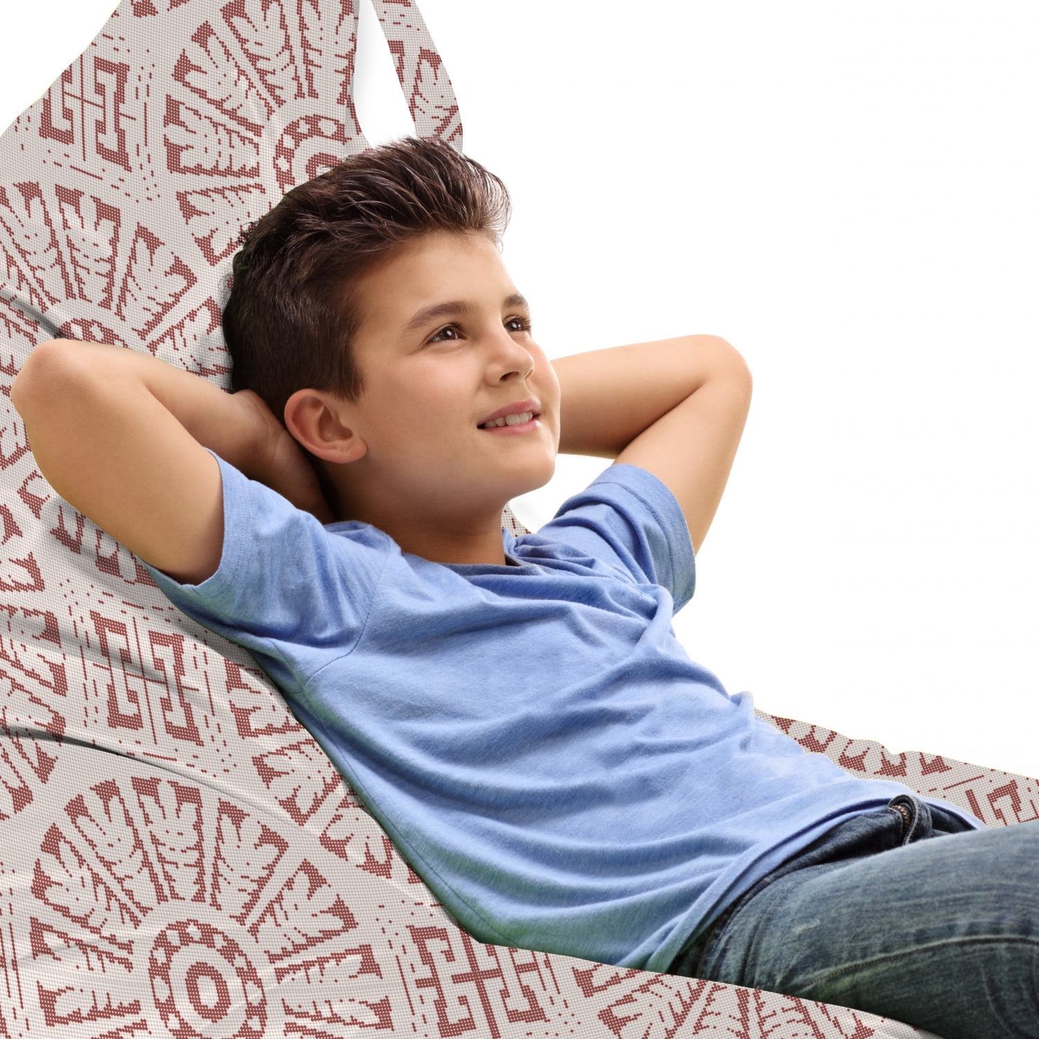 Abstract Lounger Chair Bag, Stitching Like Looking Retro Style Circular ...