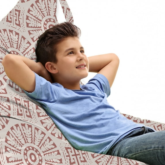 Abstract Lounger Chair Bag, Stitching Like Looking Retro Style Circular ...