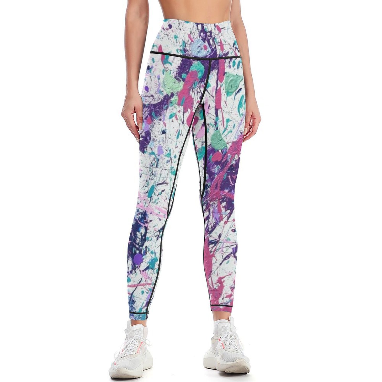 Abstract Love (Acrylic Painting) Leggings Tight fitting woman fitness ...
