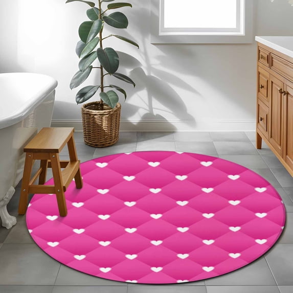 Abstract Love Heart 4ft Round Rug for Cozy Reading Nook Home Office ...