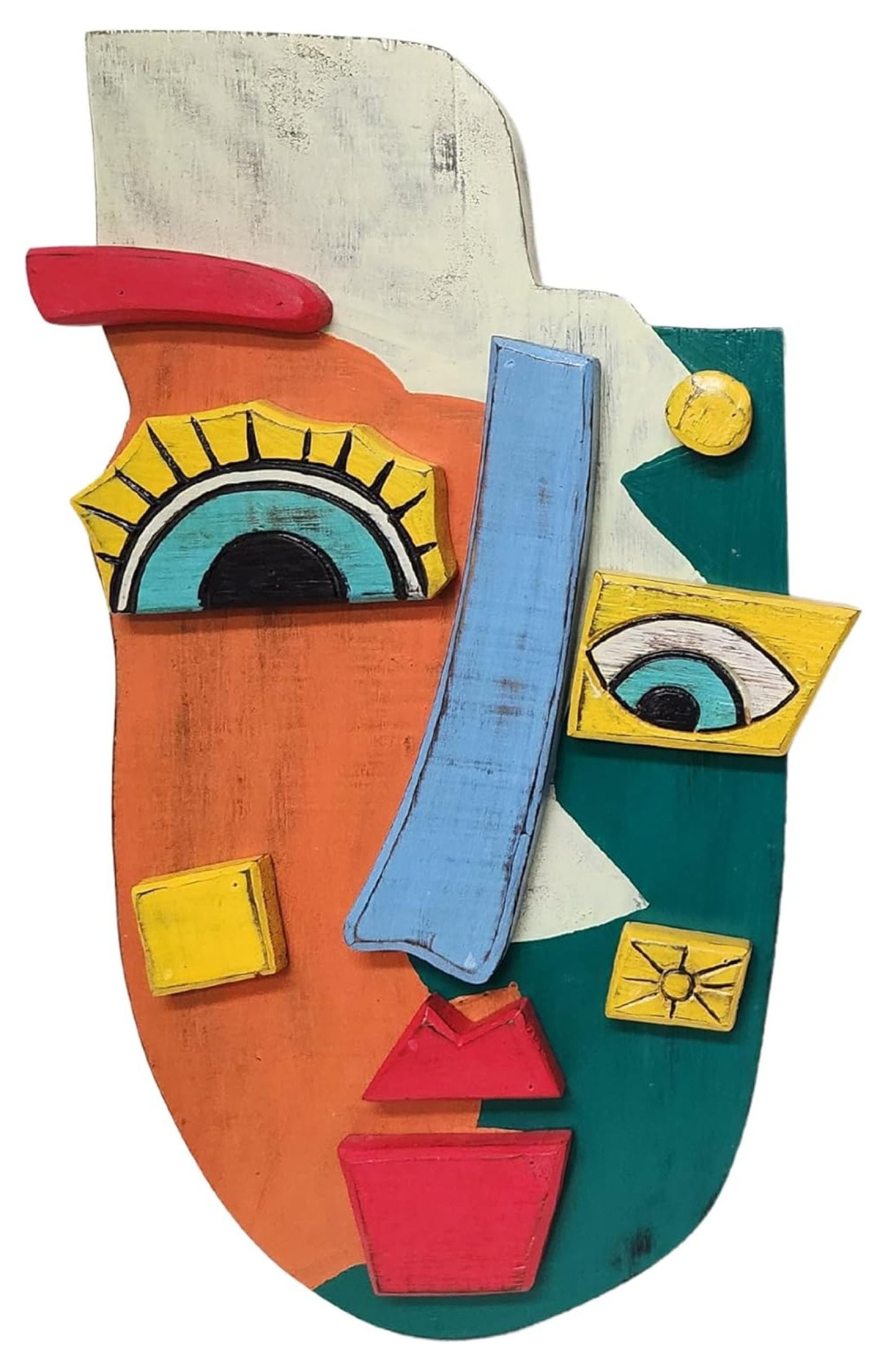 Abstract MASK African Hand Carved Wooden Tribal Tiki MASK Wall Decor ...