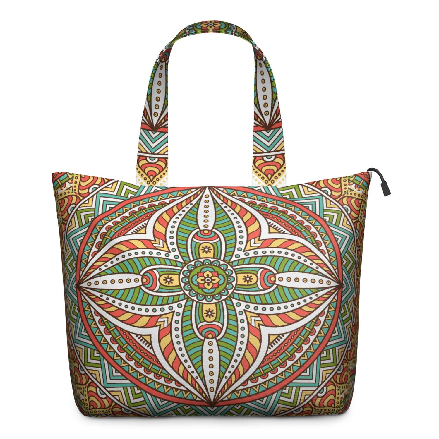 Abstract Mala Design Weekender Bag Psychedelic Trippy Duffel with Boho ...