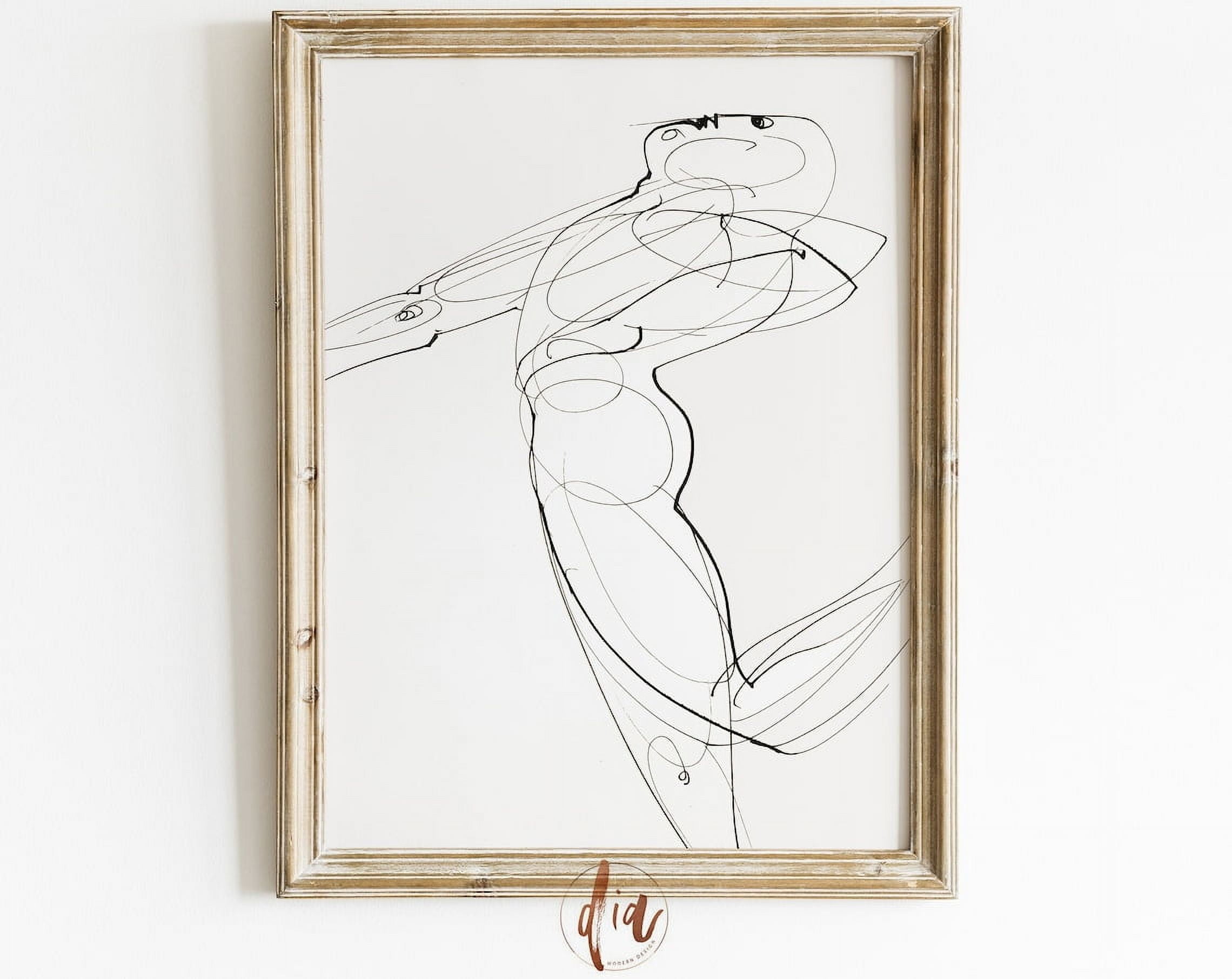 Abstract Male Drawing, Vintage Figure Art, Abstract Male Sketch ...