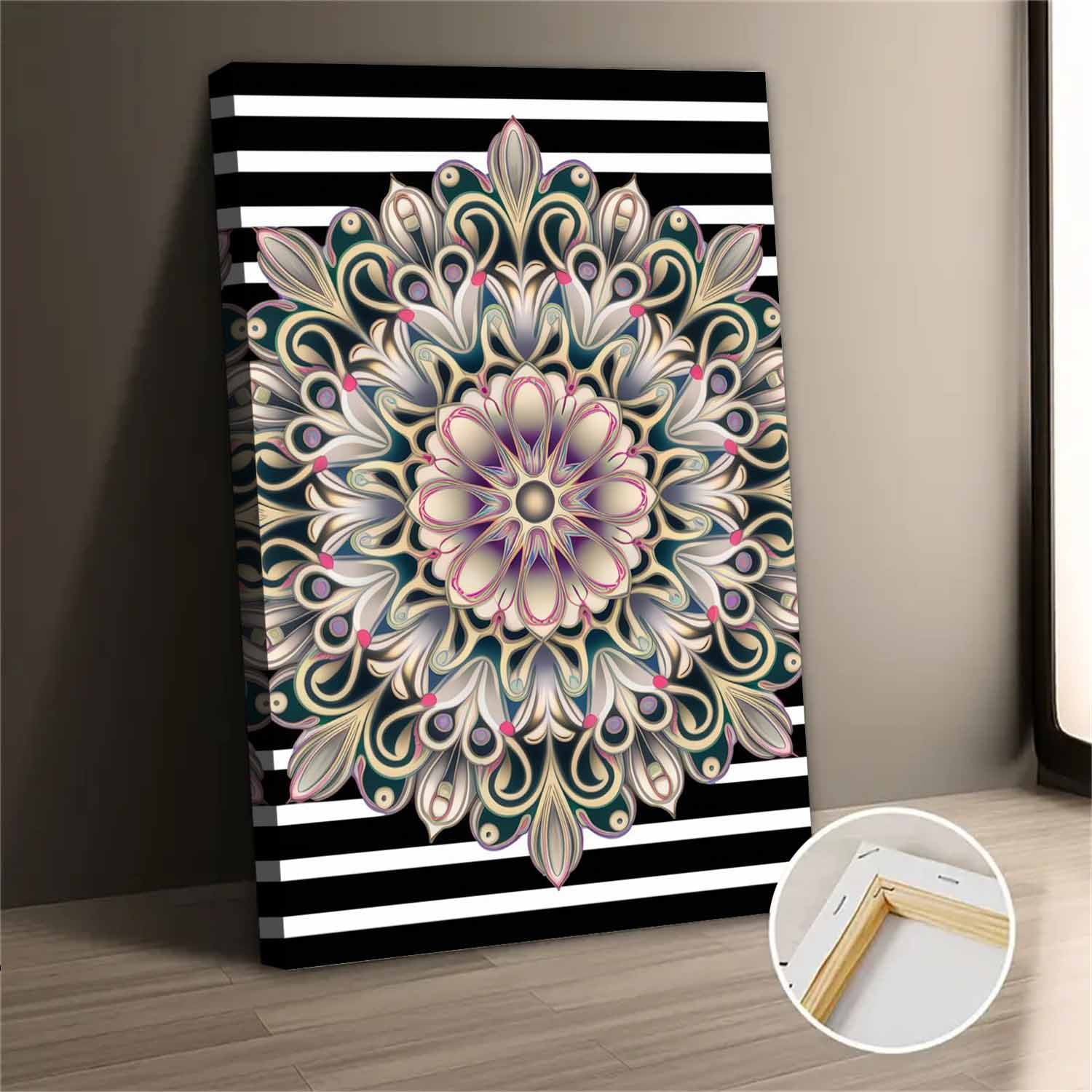 Abstract Mandala Canvas Wall Art Print For Bedroom Living Room Decor ...