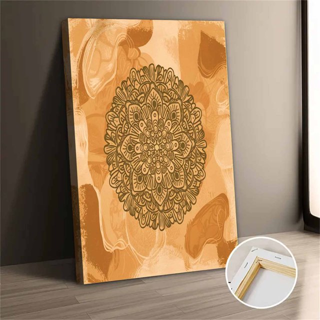 Abstract Mandala Canvas Wall Art Print For Bedroom Living Room ...
