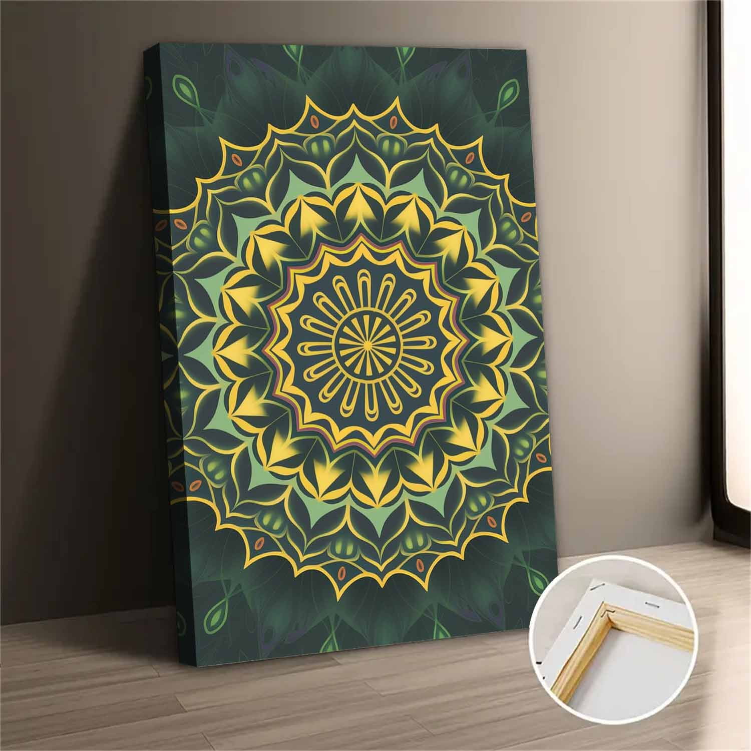 Abstract Mandala Canvas Wall Art Print - Modern Aesthetic Home ...